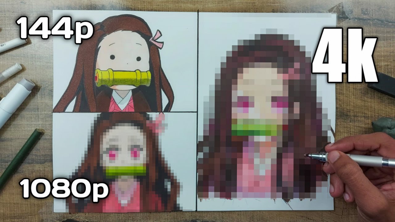 Drawing Nezuko in 3 Different Anime Quality | 鬼滅の刃 | Tutorial - YouTube