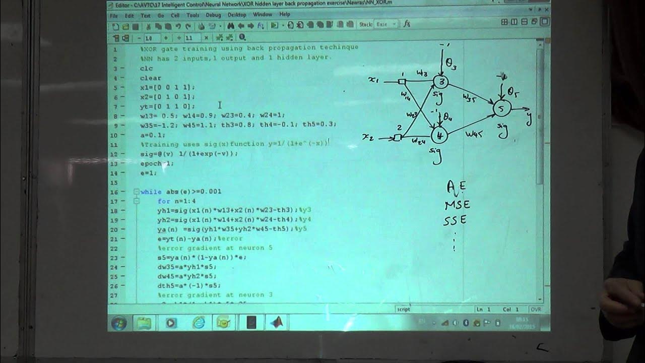 Examining the XOR MATLAB code from Nawras (a), 18/2/2015 - YouTube
