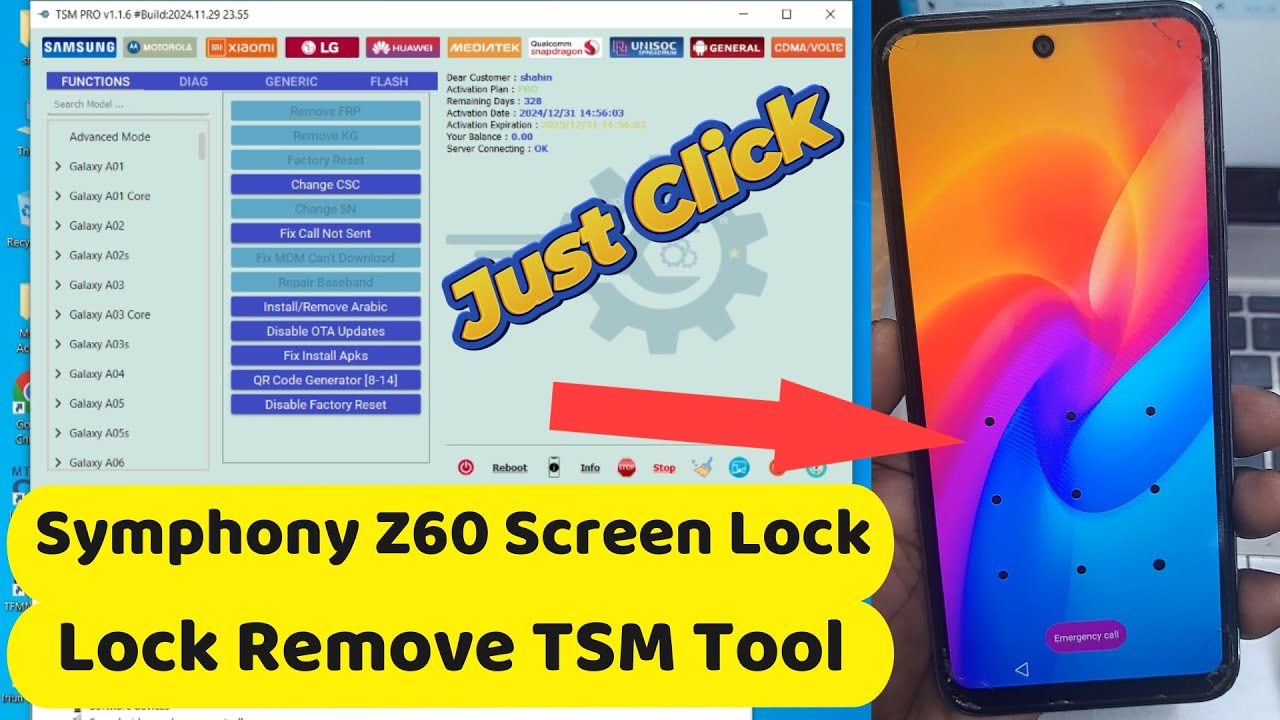 Symphony Z60 Screen Lock Remove TSM Tool Just Click - YouTube