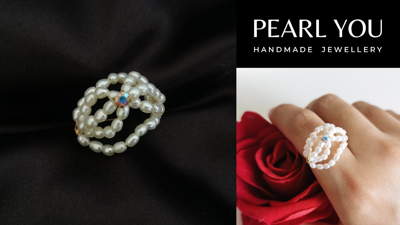 Beaded Pearl Wire Wrap Ring Tutorial, Wire Warp Jewellery Design by ...