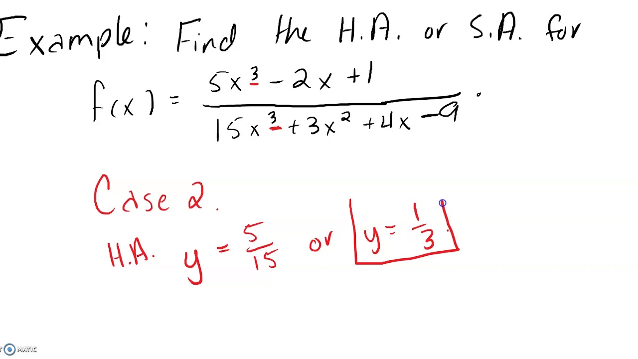 Horizontal and Slant Asymptotes - YouTube