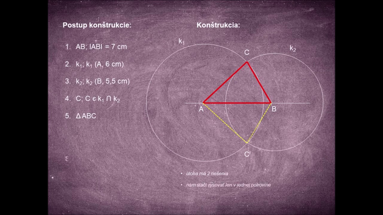 Trojuholník podľa vety SSS (Constructing Triangle) - YouTube
