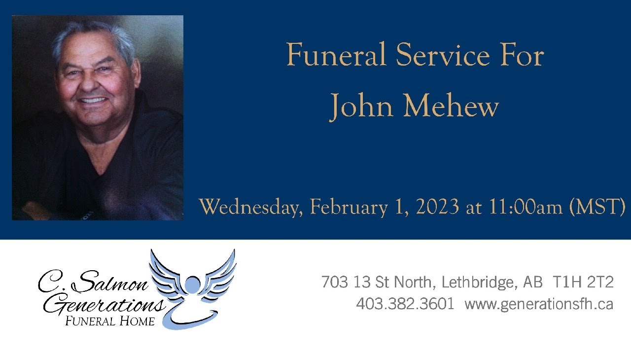 Funeral Service for John Mehew - YouTube