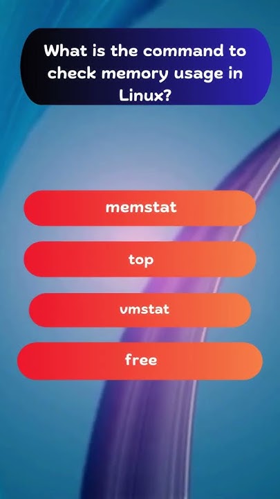 What is the command to check memory usage in Linux? #quiz - YouTube