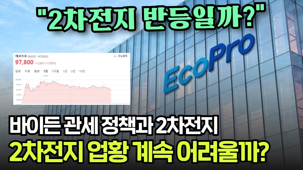 에코프로에코프로비엠 주가 바이든 관세 정책과 2차전지 업황 배터리 관련주 반등일까 에코프로 주가전망 Youtube