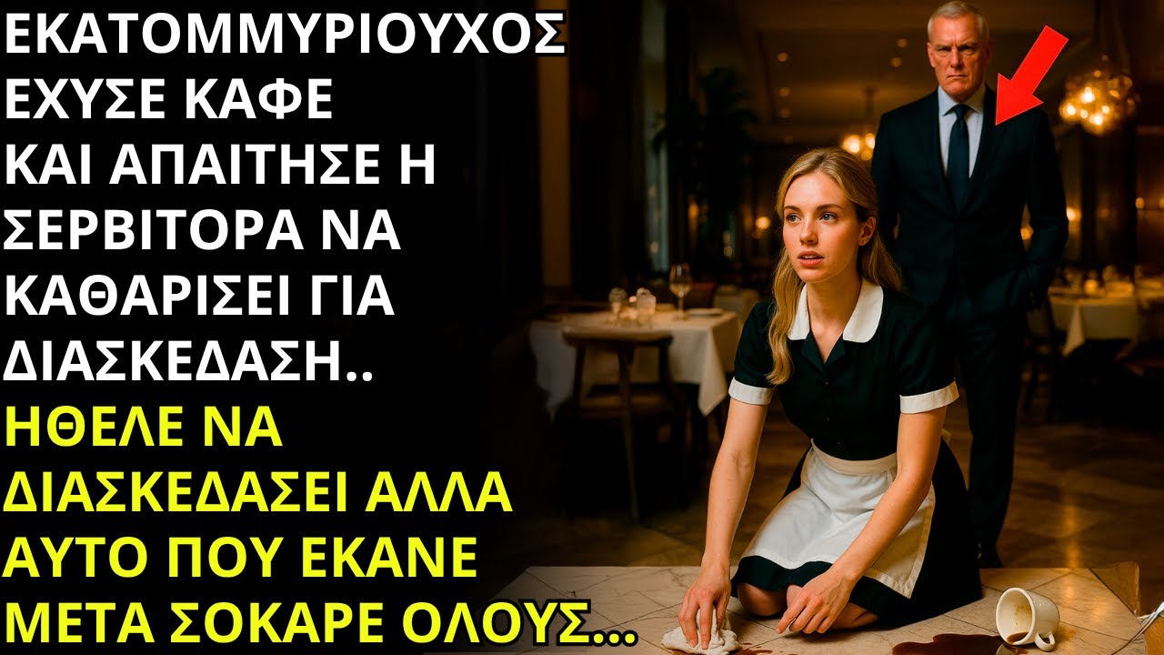 ΕΚΑΤΟΜΜΥΡΙΟΥΧΟΣ έχυσε ΚΑΦΕ, απαίτησε να καθαρίσει η ΣΕΡΒΙΤΟΡΑ, αλλά η ...