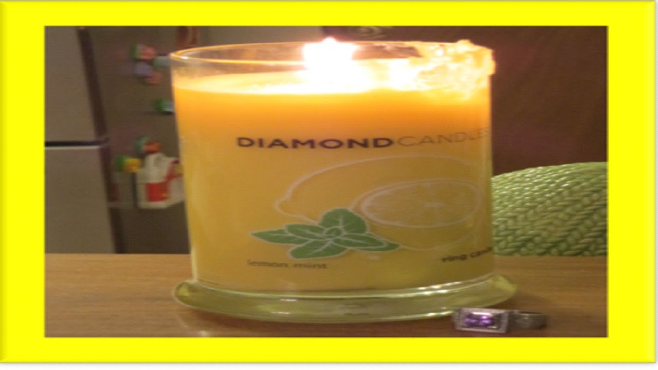 Diamond Candle Ring Reveal - Lemon Mint Candle - YouTube
