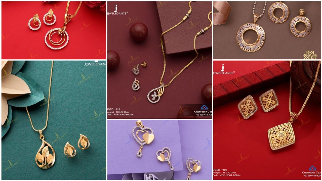 Gold pendant set design in 5 gm || Gold pendant set designs-Crazy about ...