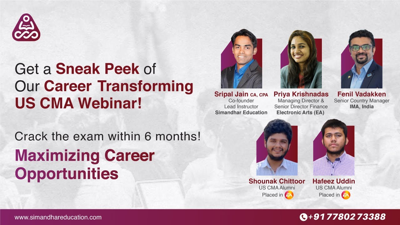 US CMA Exam Tips & Career Insights | IMA | Electronic Arts | US CMA | CMA Webinar - YouTube