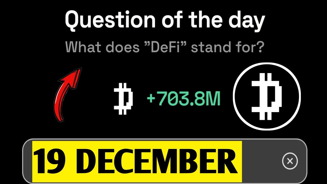 What does "DeFi” stand for? | Dropee Question Of The Day | 19 December ...
