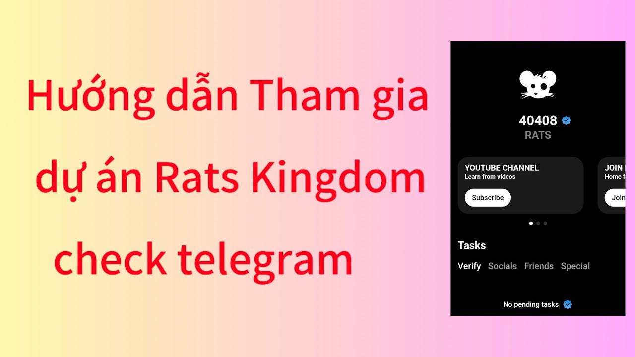 Hướng dẫn Tham gia dự án Rats Kingdom check tài khoản telegram - YouTube