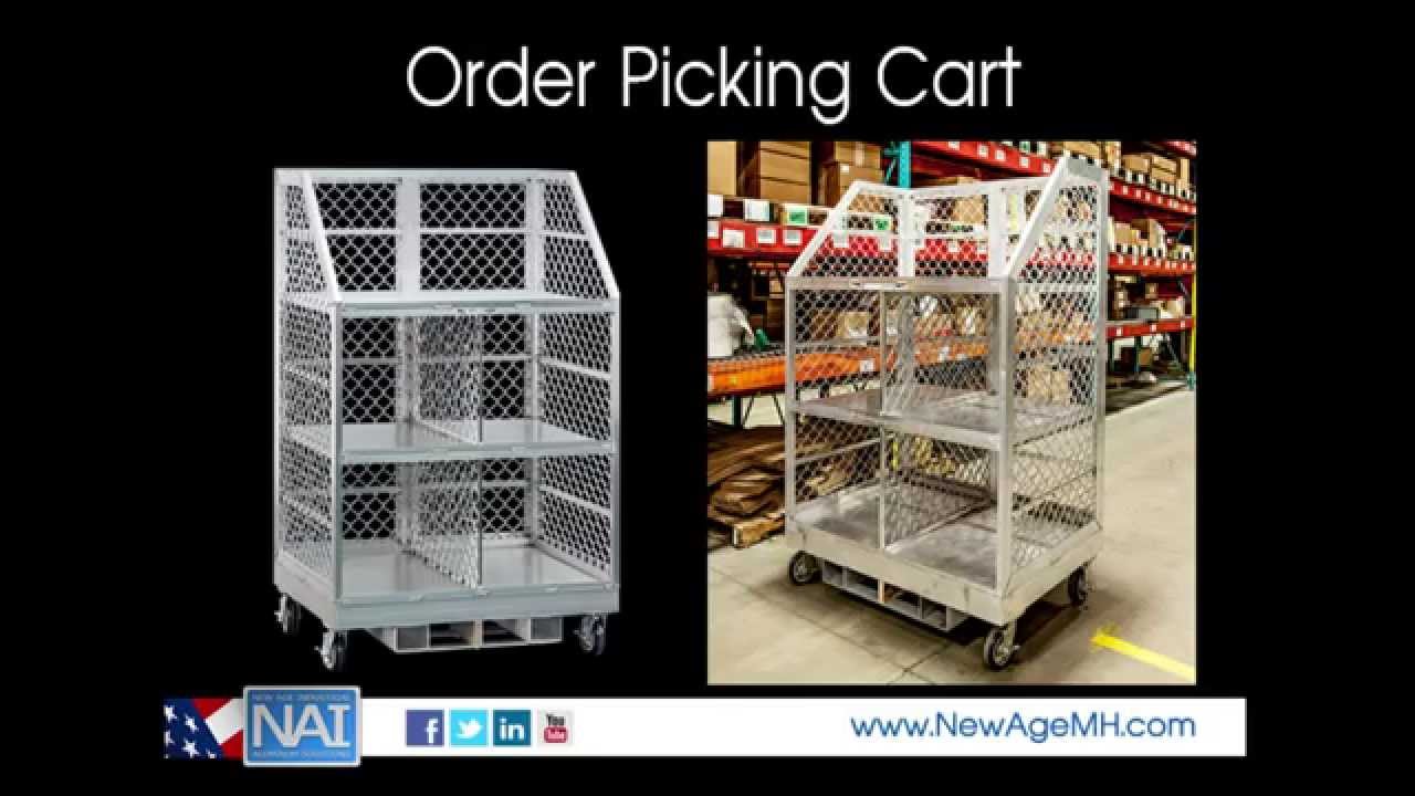 New Age Industrial - Product Overview - Aluminum Order Picking Cart ...