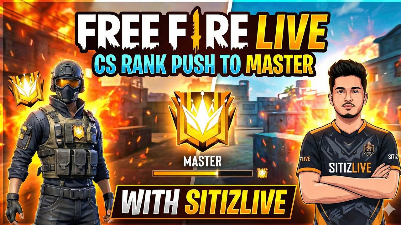 free fire - rank push in cs rank for MASTER WITH SITIZLIVE - YouTube