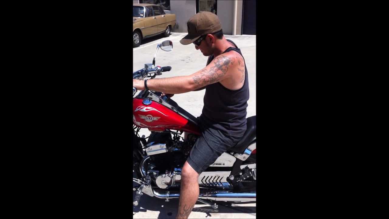 ASHLEY RIDES OFF ON HIS NEW 2011 HUNTER SPYDER 350CC - YouTube