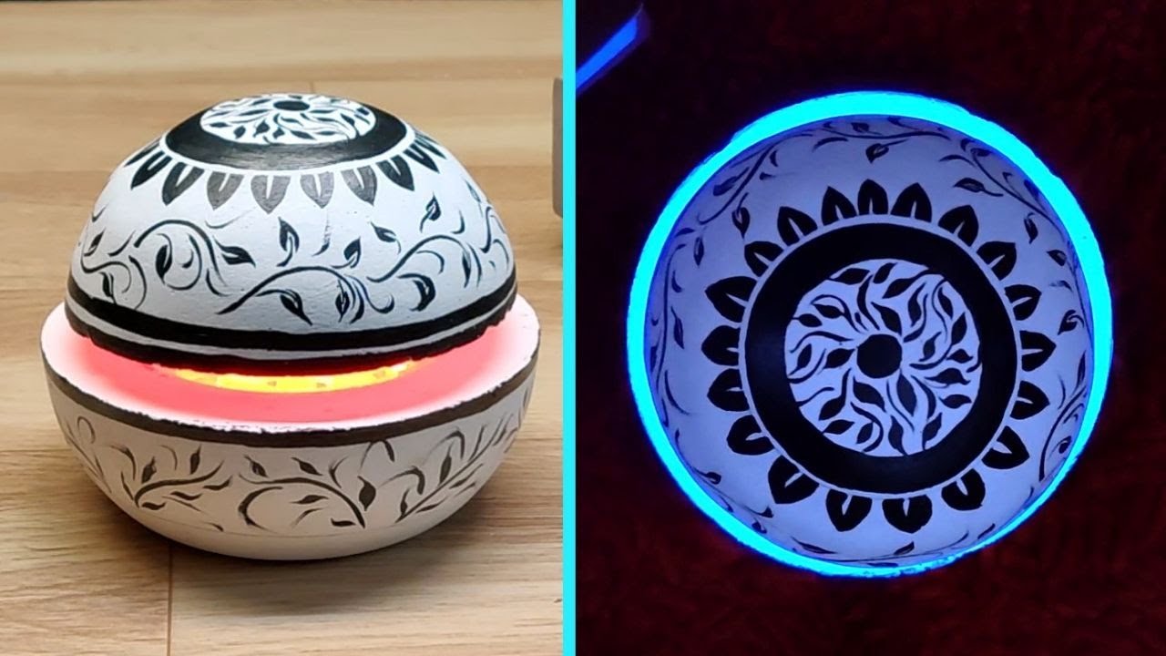 DIY Concrete Sphere LED Lamp. Indoor Modern DIY Lamp - YouTube