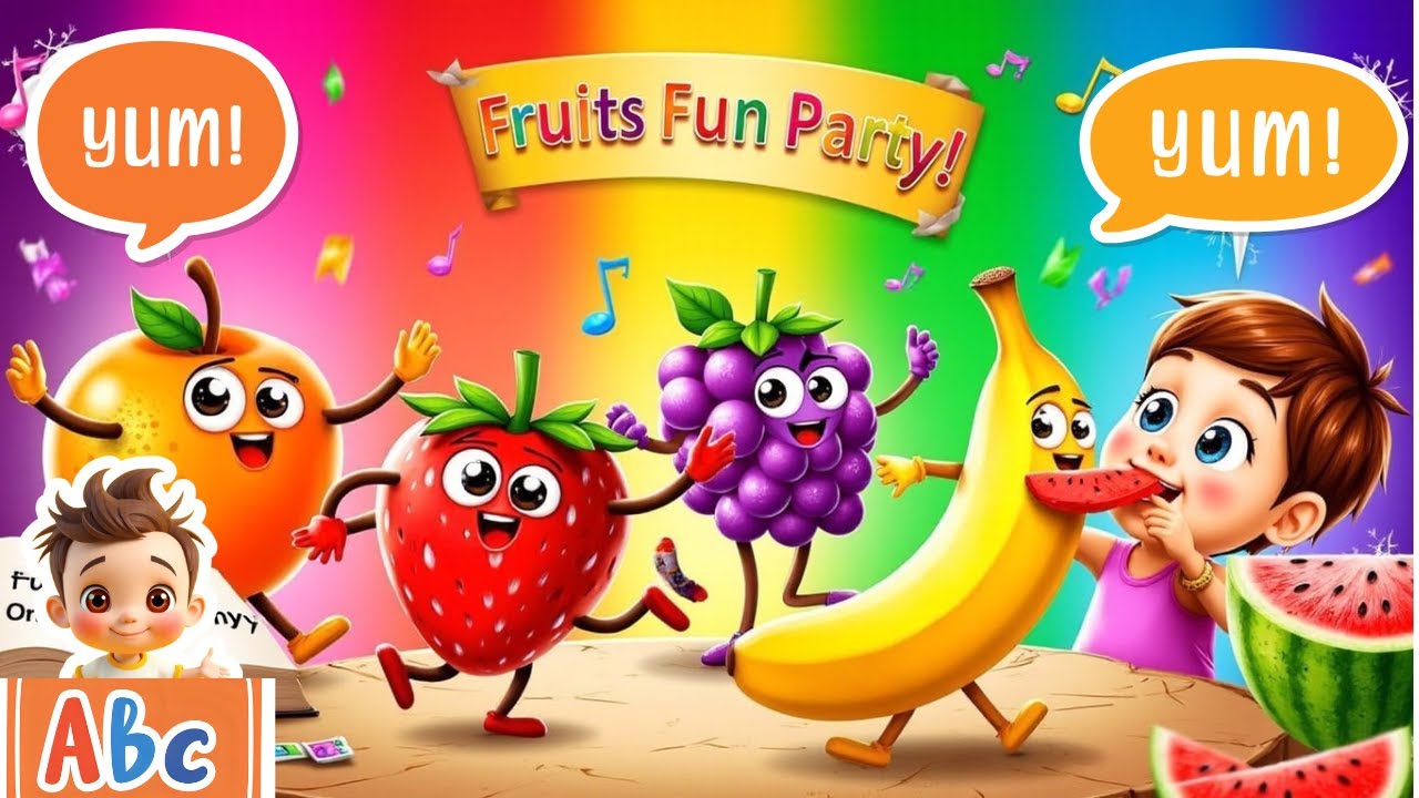 Fruits Fun party Fruits poem Fruits yummy Learn Fruit Names with ...