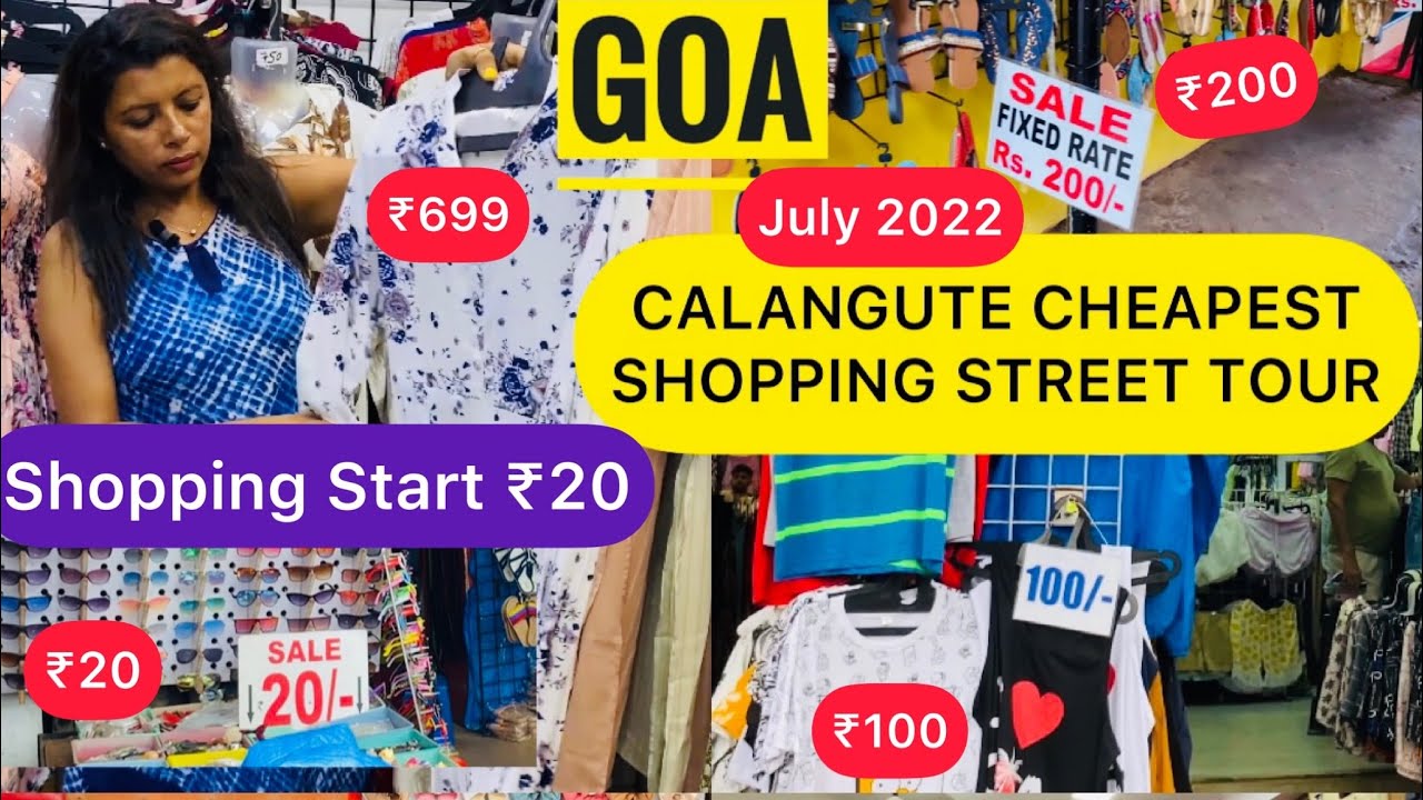 Goa Shopping Vlog |Calangute Street Tour 2022| Cheapest Cloth Shop👗 ...