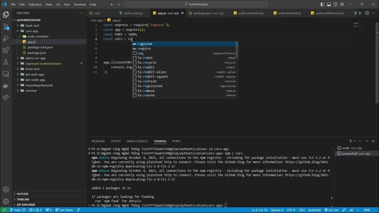 CORS Nodejs import cors - YouTube