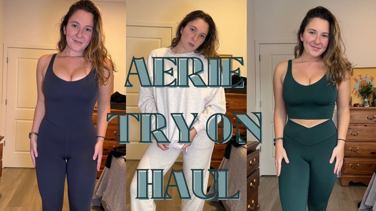 Try On Aerie Haul: Athleisure Looks, Workout Outfits, and Sherpa ...