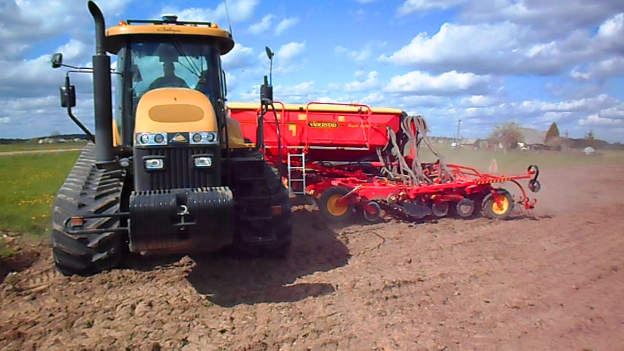 Powerful CAT Challenger + Vaderstad Rapid A 600C seeding - YouTube