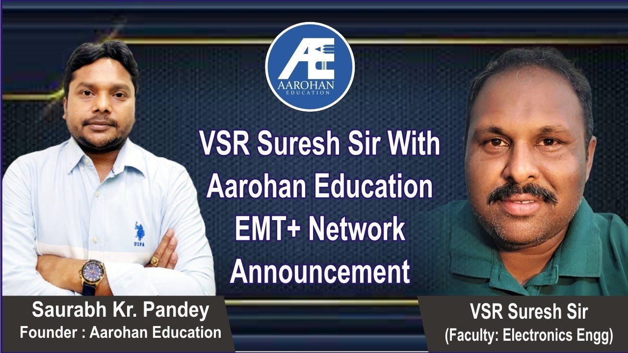 New Announcement: VSR Suresh Sir With Aaarohan Education - YouTube