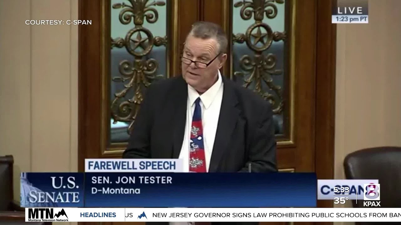 Jon Tester delivers formal farewell address on U.S. Senate floor - YouTube