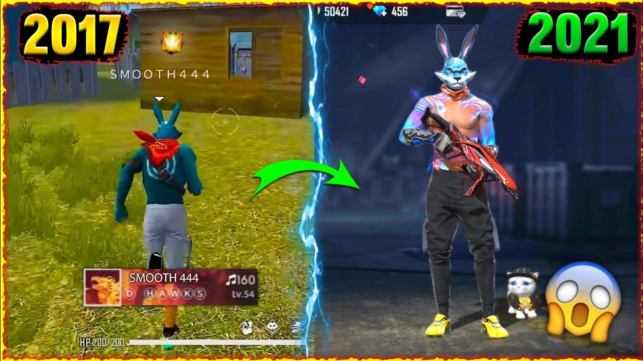 OLD SMOOTH 444 vs NEW SMOOTH 444 | FREE FIRE PLAYERS 2017 VS 2021 ...