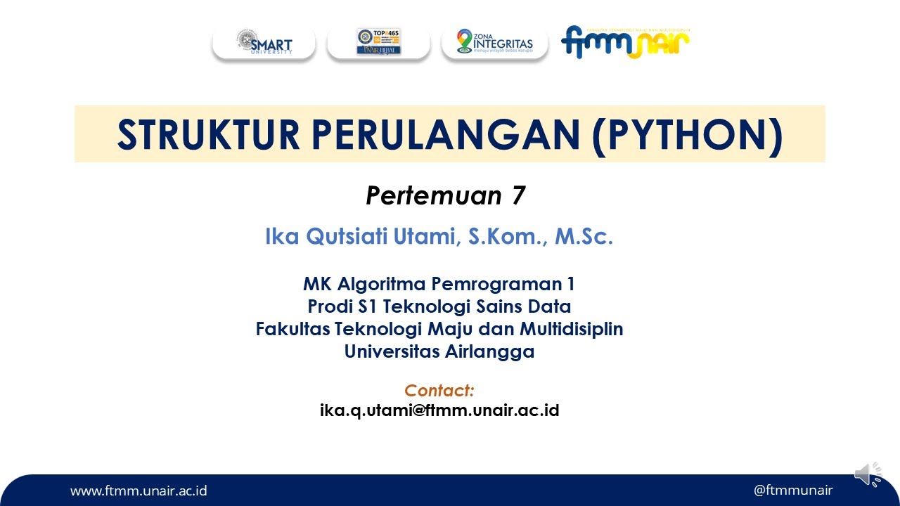 Perulangan (Loop) pada Bahasa Pemrograman Python - YouTube
