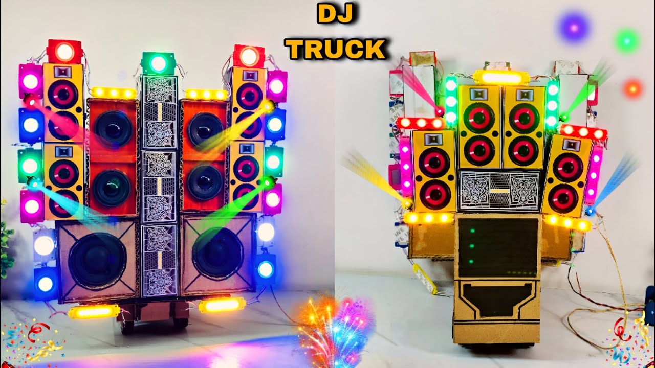 Mini DJ Truck with Sharpy Lights Loading at New Home | Cardboard Making ...