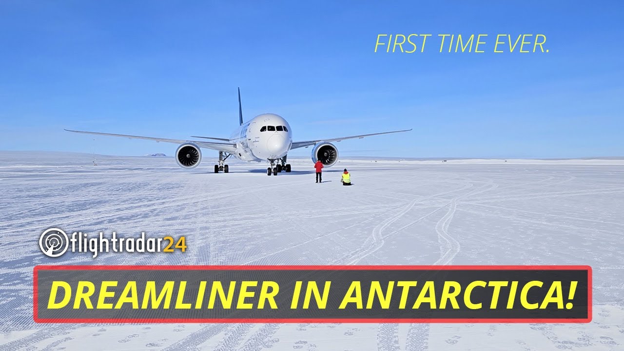 787 lands on Antarctica ICE RUNWAY! (And takes off again) - YouTube