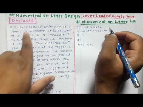 2.44 Numerical #2 Part 1_Lever loaded Safety Valve_Design of lever ...