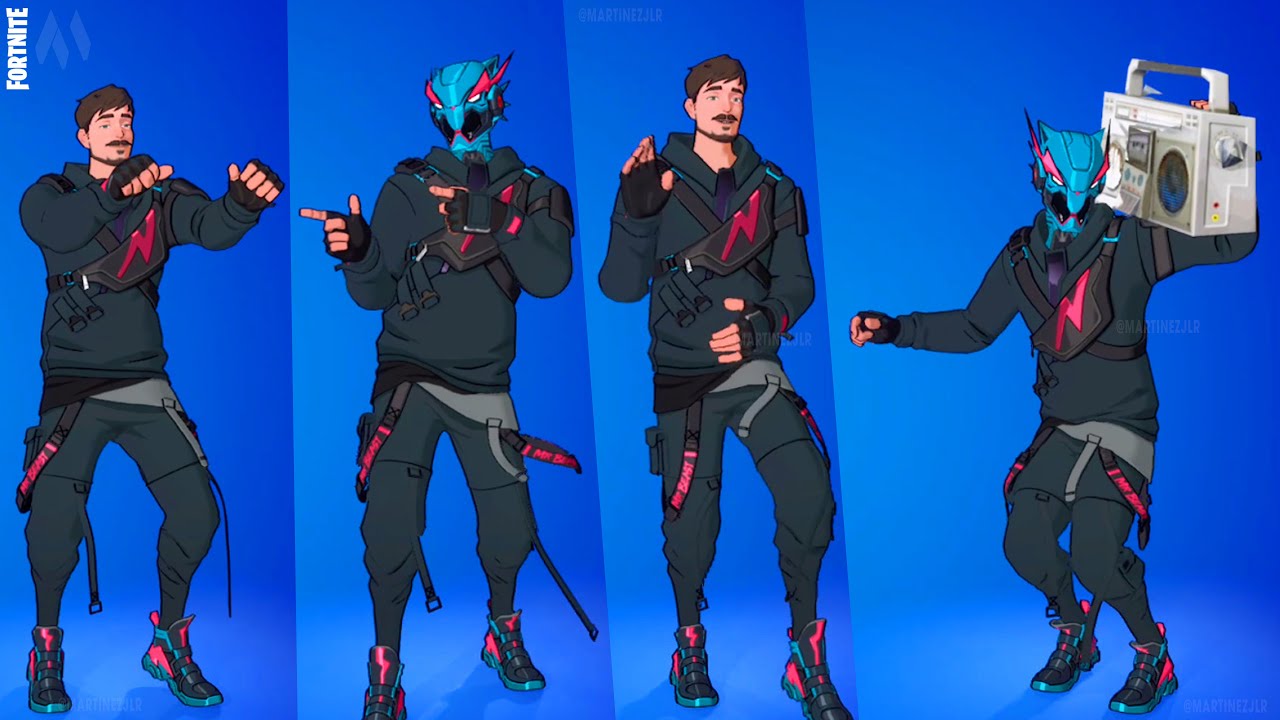TOP Mejores Bailes Skin MRBEAST6000 Fortnite | Top Emotes & Dances Skin ...