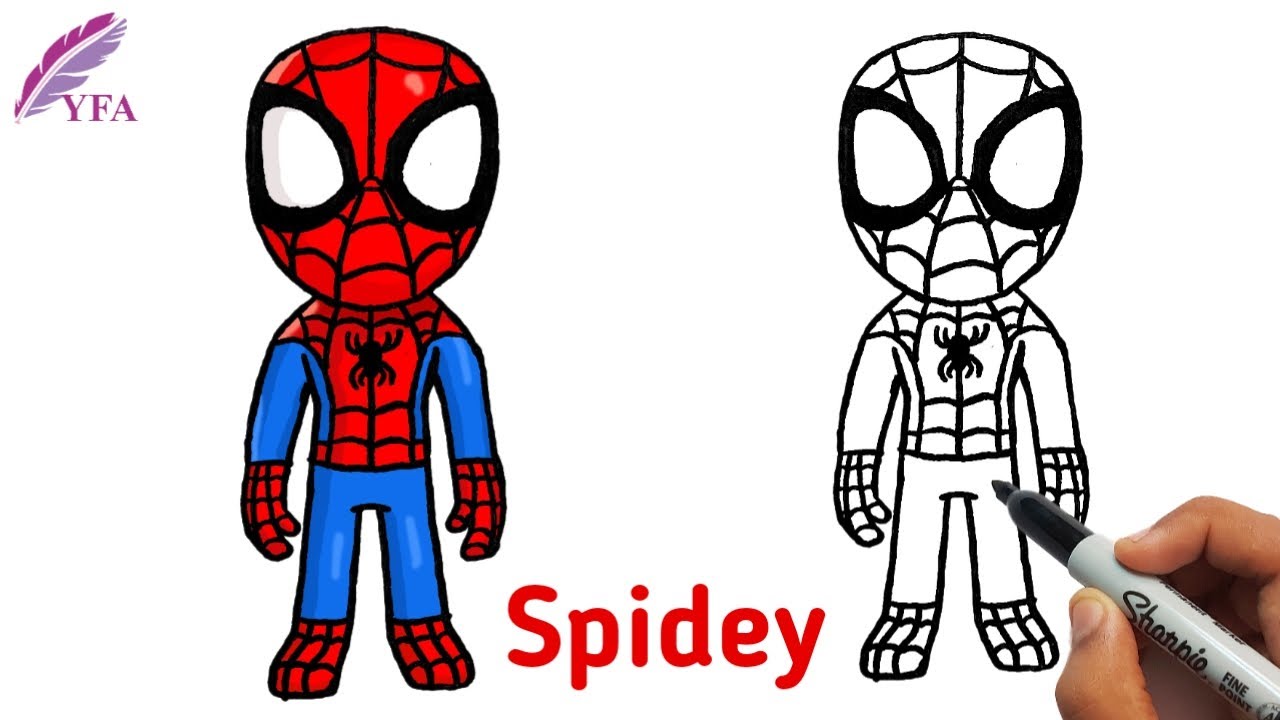 How to Draw Spiderman Easy | Spidey and His Amazing Friends | Yaazhini ...