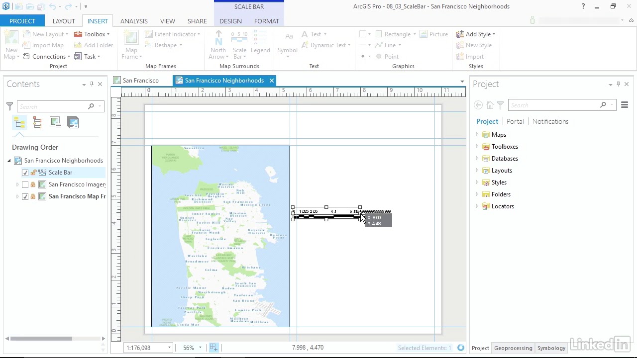 055 Create a scale bar and legend - YouTube