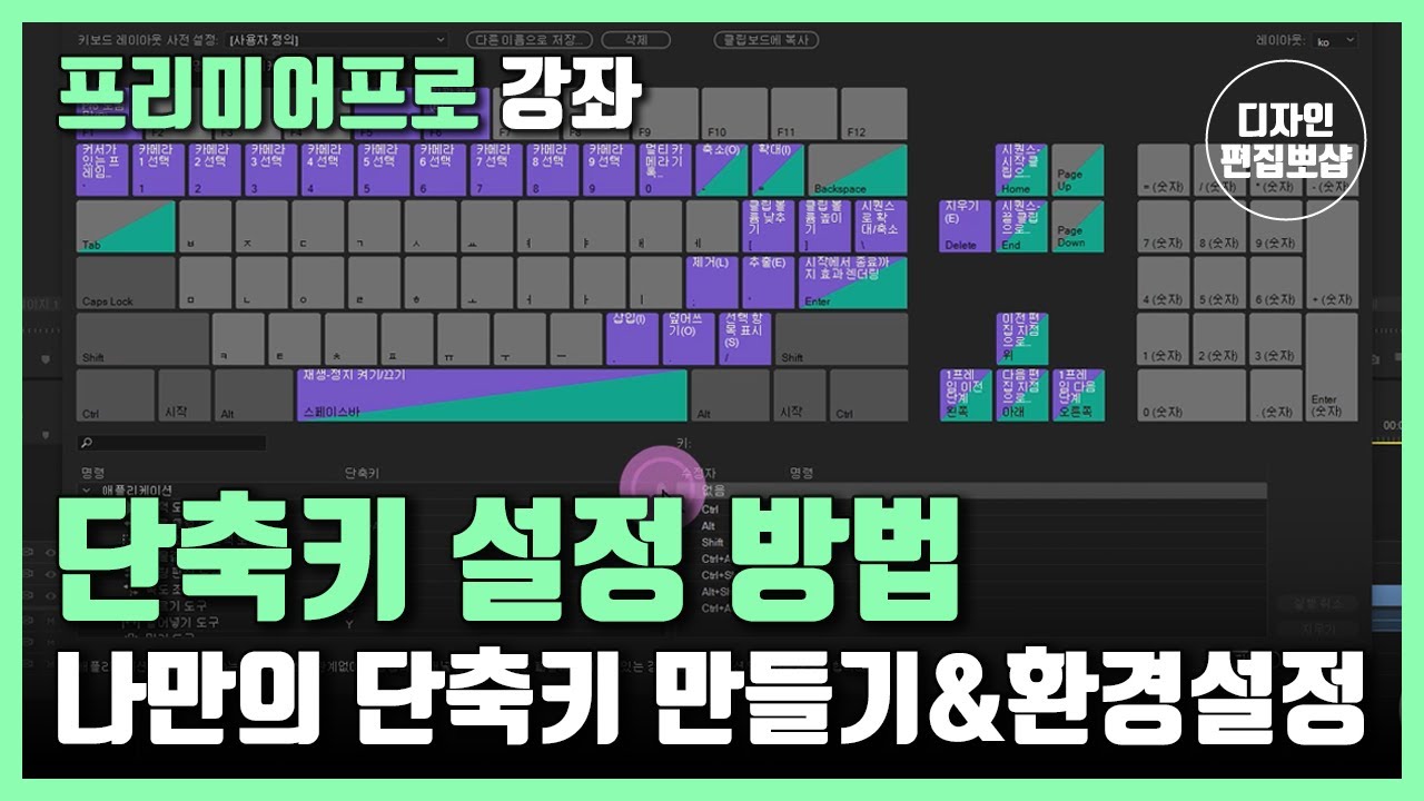 프리미어프로 강좌 단축키 설정 프리미어 프로 환경설정 및 초기화 방법 Youtube