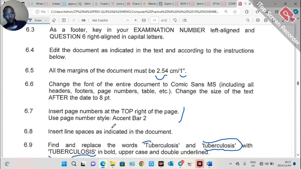 Computer Practice N4 Word Processing - YouTube