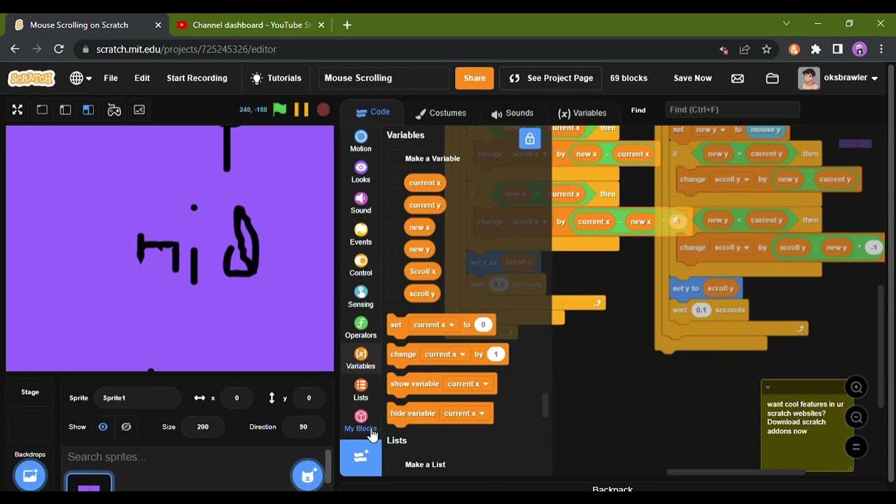 How to Make a Mouse Scrolling Engine on Scratch Part 2 - YouTube