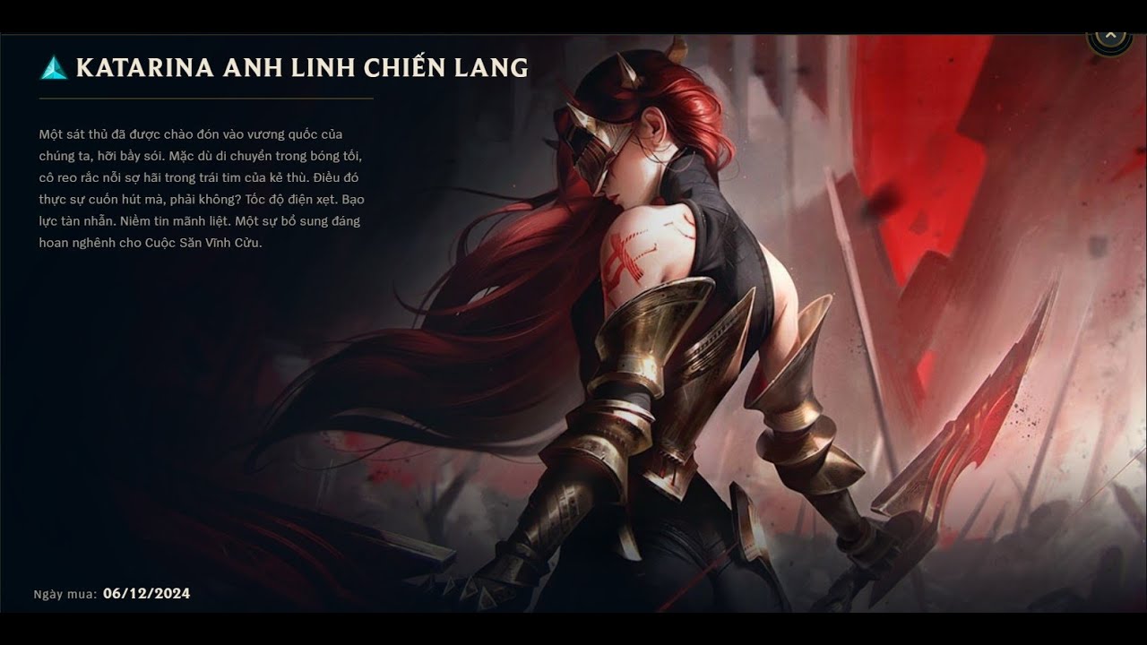 Review Skin Katarina Anh Linh Chiến Lang - YouTube