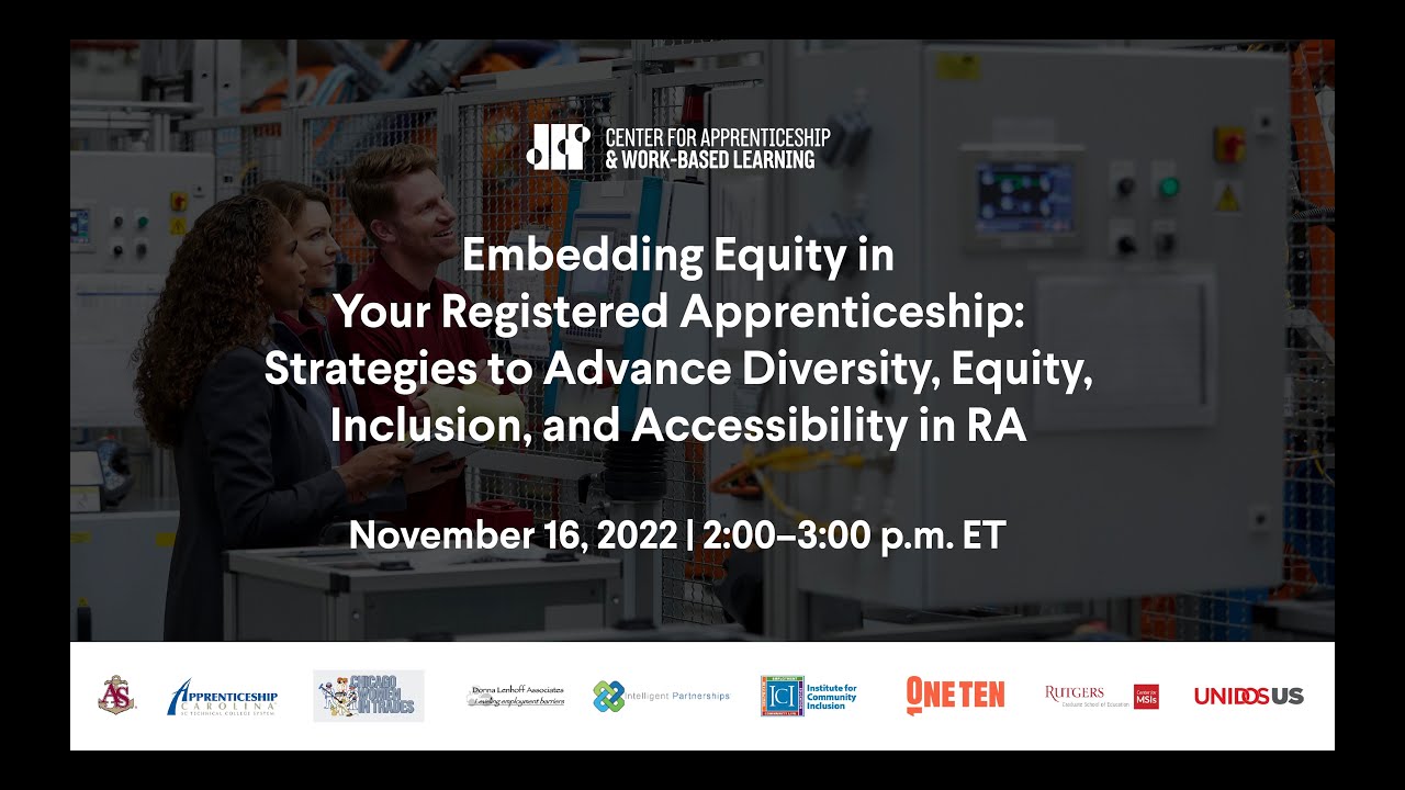Embedding Equity in Your Registered Apprenticeship - YouTube