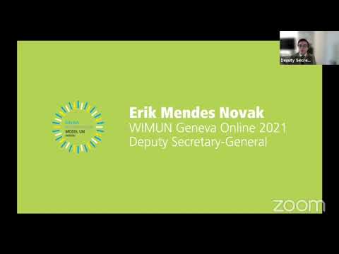 Erik Novak DSG speech WIMUN Geneva Online 2021 - YouTube