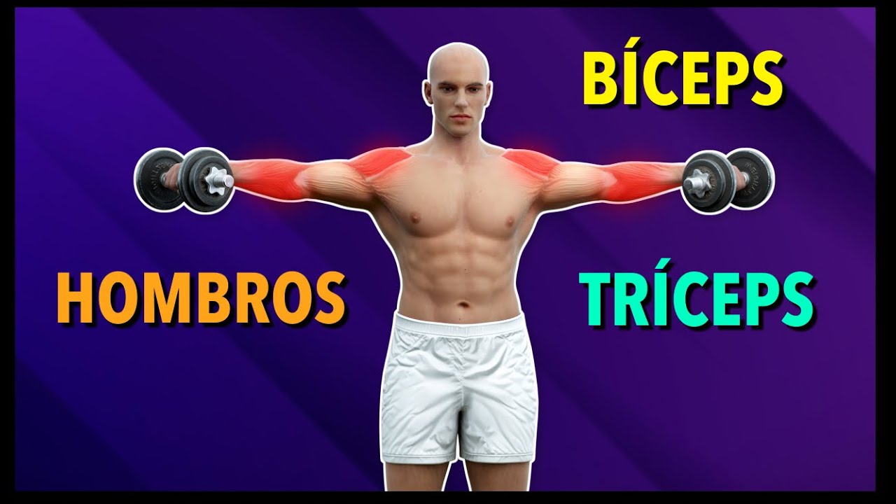 EJERCICIOS DE 9 MIN PARA BÍCEPS, TRÍCEPS Y HOMBROS - CON MANCUERNAS ...