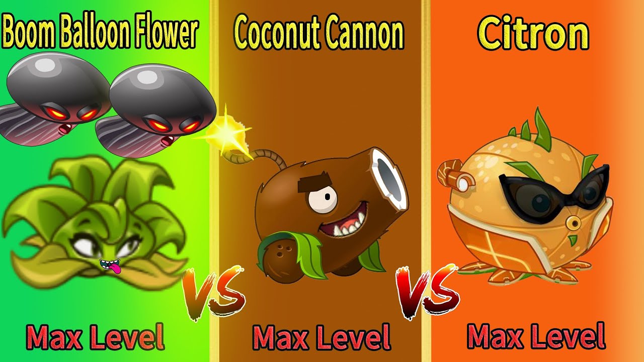 PvZ 2 Challenge - Boom Balloon Flower VS Coconut Cannon VS Citron - (8. ...