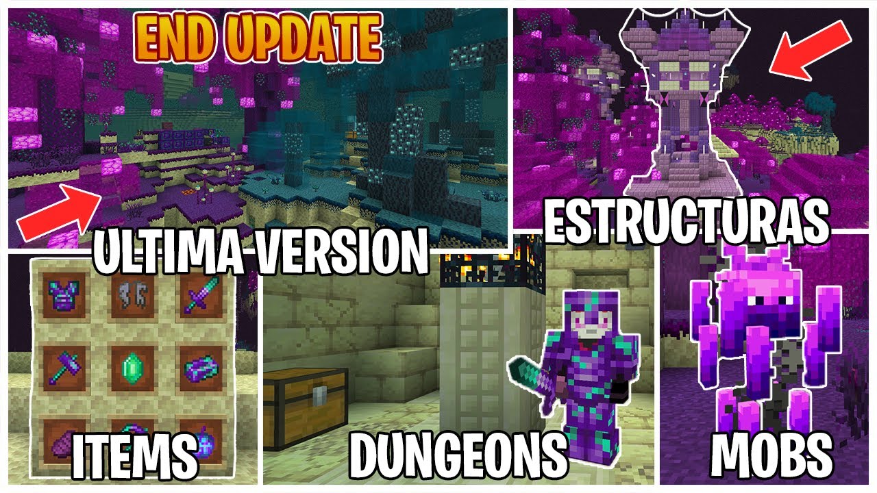 END UPDATE Addon para Minecraft PE 1.19 - ESTRUCTURAS, MOBS, BIOMA, ITEMS, ARMADURA - YouTube