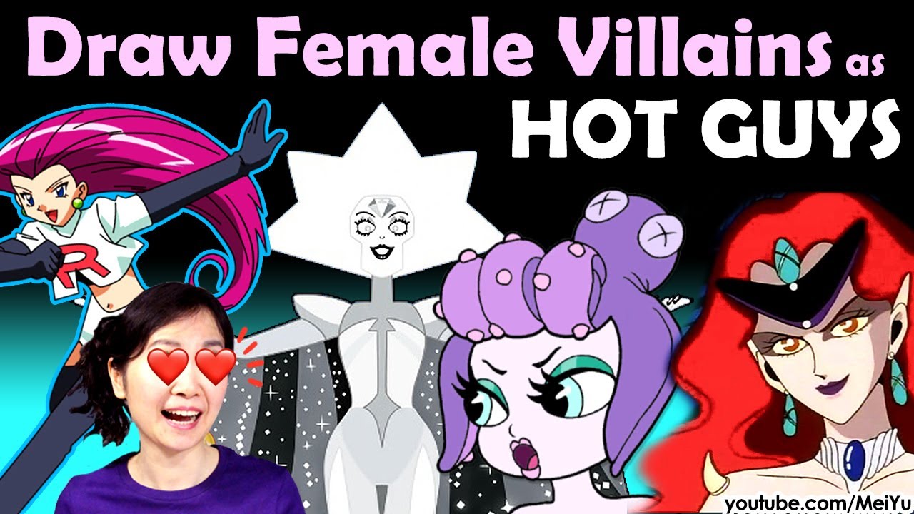 Draw Female Villains as HOT GUYS Gender Swap Marker Art Challenge ...