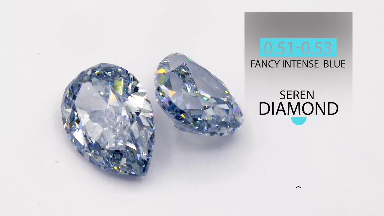 Beautiful pair of pear shape Diamonds Fancy Intense Blue - YouTube
