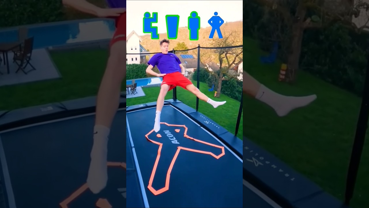 Jumping into impossible SHAPES 2 #challenge #trampoline #frontflip ...