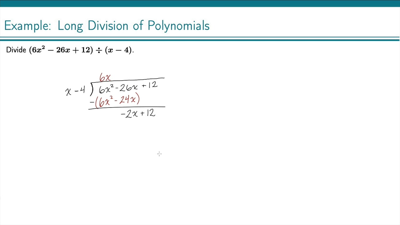Example: Long Division of Polynomials (1) - YouTube