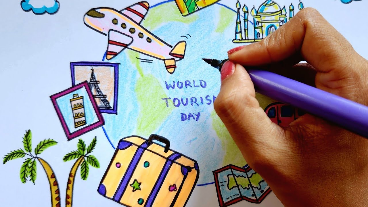 World Tourism Day drawing easy / World Tourism day poster making ...