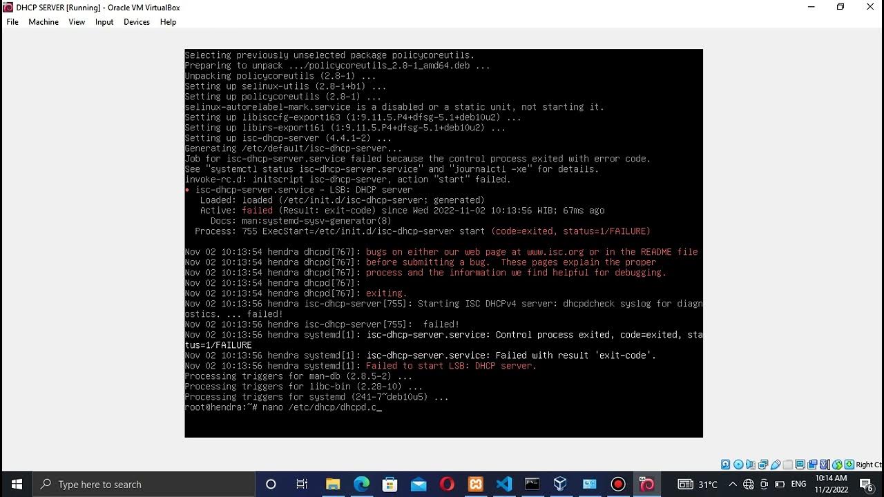 Tutorial Install DHCP SERVER Di VirtualBox - YouTube