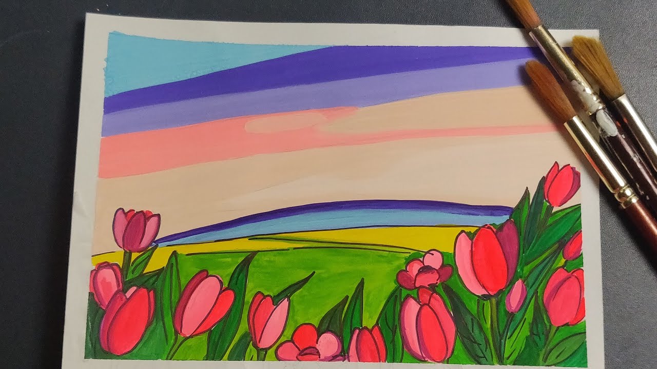 How to paint Valley of Flowers / Step by step/Detailed knowledge ...